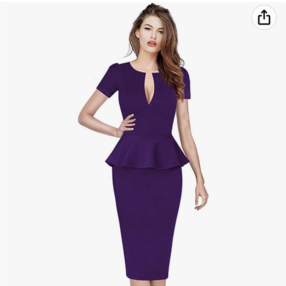 Vfshow | Dresses | Purple Peplum Dress From Amazon | Poshmark
